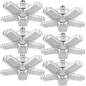 Led Garage Light 6 Pack, Led Super Bright Adjustable Panels Garage Light,180W Garage Lights Ceiling Led for Garage Basement