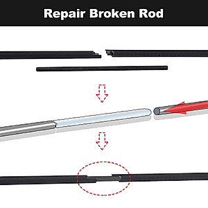 Goture Fishing Rod Repair Carbon Fiber Stick for Baitcasting Rods Spinnning Rods Repair Sandpaper 5 Carbon Fiber Sticks & 4 Sandpapers