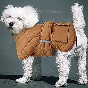 ASENKU Dog Coat for Winter Waterproof Dog Winter Coat Dog Jacket, Dog Hunting Vest for Small Medium and Large Dogs with Pocket & Zipper Leash Hook