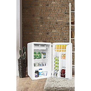 FRIGIDAIRE EFR372-WHITE 3.2 Cu Ft White Retro Compact Rounded Corner Premium Mini Fridge