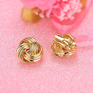 JOLCHIF Love Knot Clip On Earrings for Women Non Piercing Ears 18K Gold Plated Earrings Clip Jewelry Gifts