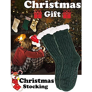 ANTSANG Mens Fuzzy Slipper Socks Fluffy Cozy Cabin Winter Warm Fleece Soft Thick Comfy Anti Slip Christmas Gift Stocking Stuffer for Teen Boys(Green)