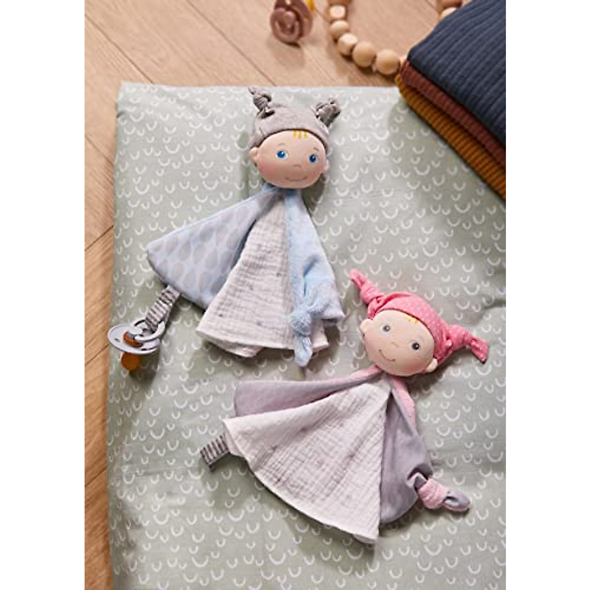 HABA Cuddly Blanket Doll Elli - Soft Lovey Baby Toy for Birth and Up (Machine Washable)