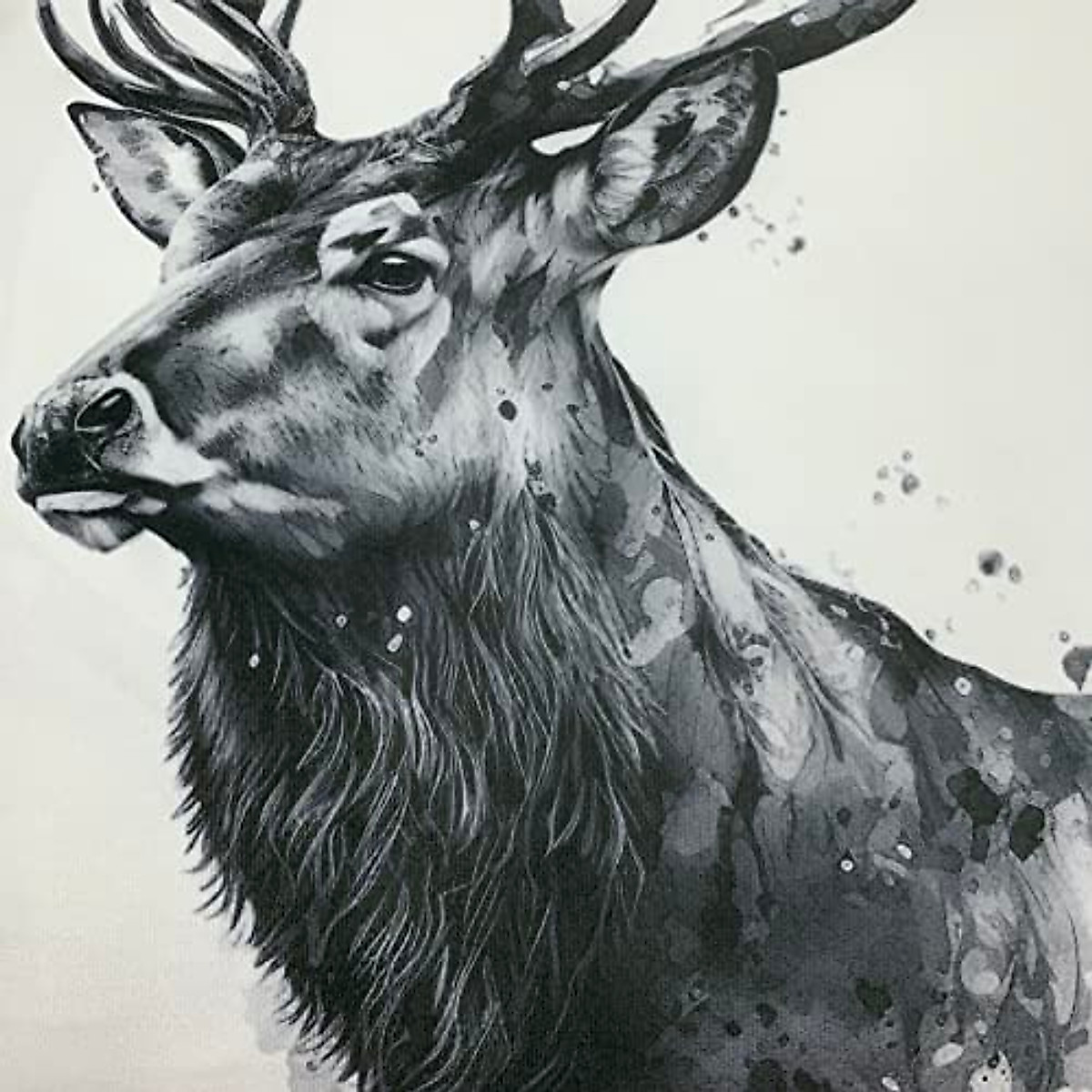 Deco4URLife Black and White Portrait of A Deer Set of 2 Decorative Throw Pillow Covers Square 18 x 18 inch, Pillowcase Protectors Cushion Cover for Home Sofa Couch Chair Back Seat