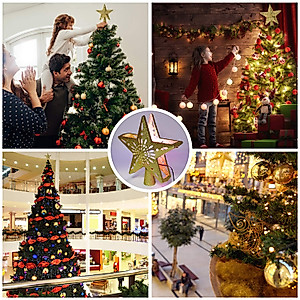 YOCUBY Star Christmas Tree Topper Lighted with Built-in Rotating Magic Ball, Christmas Decoration, LED Treetop Projector for Crown Christmas Tree, Xmas/Holiday/Winter Home Wonderland Party Ornament