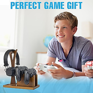 Gamer Gifts for Men Gaming Controller Organizer with Headphone Holder & Game Controller Stand - Unique Gift Idea for Teenage Boy, Husband, Boyfriend, Game Lover, Game Room Decor, Gaming Accessory