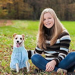 Pedgot 4 Pieces Dog Sweater Dog Winter Clothes Knit Turtleneck Pet Sweater Classic Pet Cable Knit Winter Coat Warm Dog Sweatshirt Pullover for Medium Dogs (M)