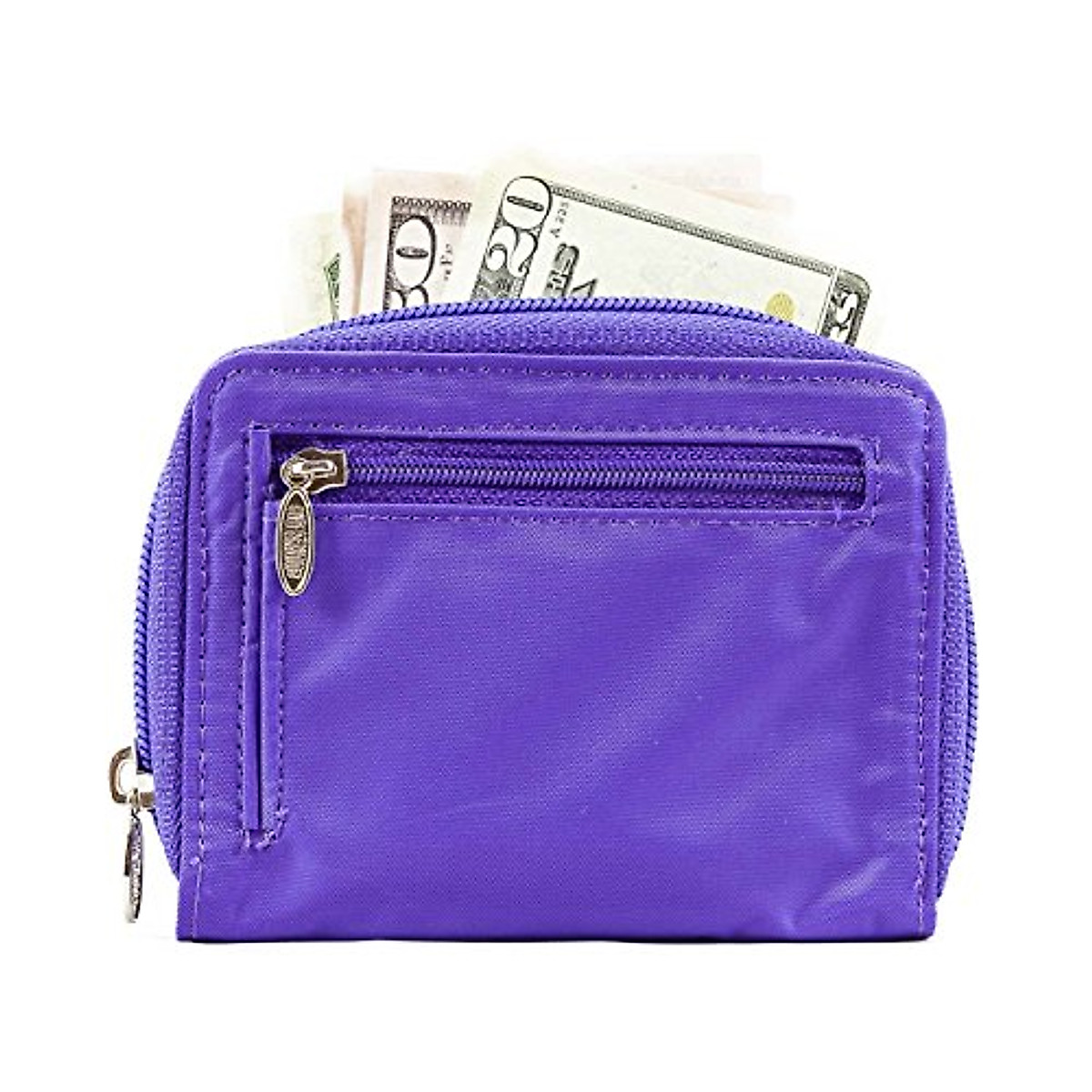 Big Skinny Women's Lynx Zippered Slim Wallet, Holds Up to 30 Cards, Purple