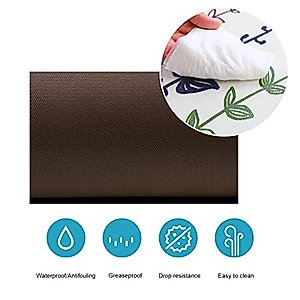 2 Pieces Kitchen Rugs and Mats Set PVC Leather Floor Mat Sunflower You Are My Sunshine My Only Sunshine Bumblebee Butterfly Wooden Board Comfort Floor Mat Rug Waterproof Non-Slip Mat Standing Desk Set