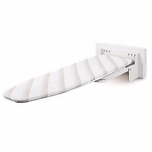 Heavy Duty Ironing Board 37.40"x11.80" Extreme Stability Wall Mount Ironing Board Professional Space Saving Folding Ironing Board with Heat Resistant Cover for Home Laundry Room Dorm White and Grey