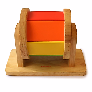 Shumee Wooden Spinning Rainbow Drum Baby Toy Montessori Toys for Babies 6-12 Months | 100% Child Safe | Spinning Rainbow Baby Toy | Tummy Time Toy, Educational Toys for Early Development