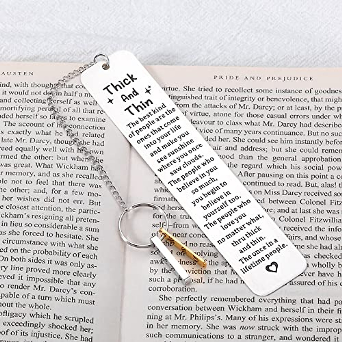 Through Thick and Thin Best Friend Gift, Bookmark for Friend Book Lovers, Friendship Gift for Women Friends, Birthday Graduation Gifts for Her Him, Sentimental Gift for Girlfriend Boyfriend Gift Ideas