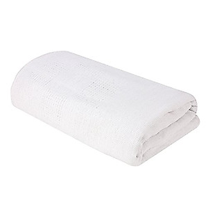 EverOne White Cotton Thermal Blanket, 66” x 90”