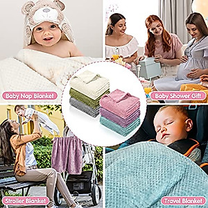 6 Pcs Baby Blanket Flannel Fuzzy Cozy Throw Blankets Soft Warm Fleece Sherpa Blanket for Newborn Infant and Toddler, Nursery Swaddling Blankets for Baby Kids,6 Colors (25 x 32 Inch)