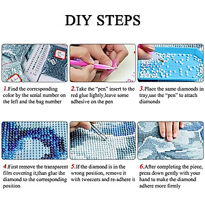 Diamond Painting Kits for Adults,5d DIY Full Round Drill Gnome Diamond Art Kits Diamond Dots Paint with Diamonds Arts and Crafts for Beginner Kids Home Wall Decor （12x16 Inch）