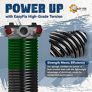 Garage Door Torsion Spring 243x2x32 for Left Side of Garage Door with 1" Steel Bearing and Winding Bars Precision E-Coating 5-Year Warranty Minimum 30,000 Cycles (Red Cone)