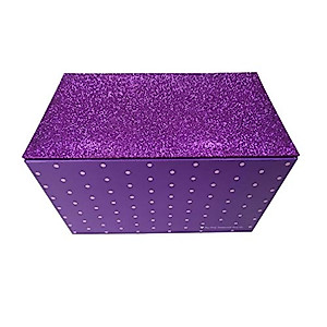 Jewelry Box for Girls - Pink and Purple Sparkles with Hearts and Pink Trim (Purple Sparkle)