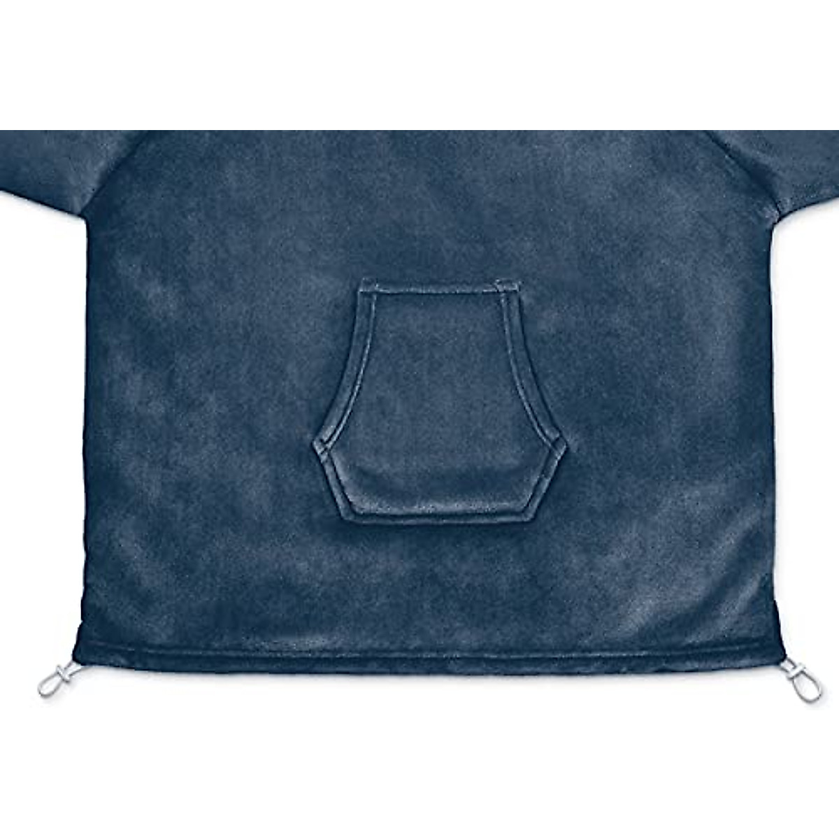 Premium Wearable Hooded Sweater Blanket for Adult Women and Men 37"x32" - Super Soft, Lightweight, Microplush, Cozy and Functional Throw Blanket (Navy Blue)