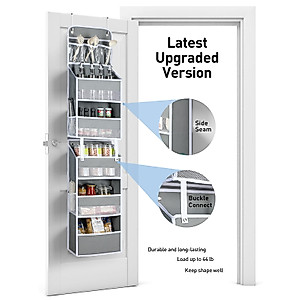 Yecaye 6-Shelf Detachable Over The Door Organizer - Heavy-Duty 44lb Capacity Bathroom Closet Organizers and Storage - Versatile Toy Storage Organizer for Baby Essentials Stuffed Animal Storage