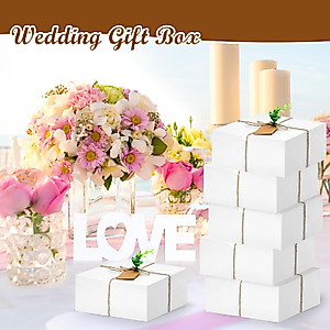 Gift Boxes Set 10 Bridesmaid Proposal Boxes 8 x 8 x 4 In Bridesmaid Proposal Gifts, 10 Kraft Paper Gift Tag, 10 Plastic Eucalyptus Leaves Stems and 200g Cut Paper Shred Filler