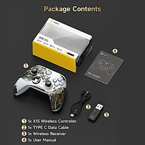 EasySMX X15 PC Controller - Enhanced Wireless Bluetooth Controller with Hall Joysticks/Hall Triggers/RGB Lighting - No Stick Drift, No Dead Zone - Work for Windows PC, Android, Steam and Switch