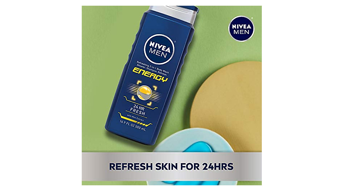 NIVEA Men Energy 3-in-1 Body Wash - Refresh & Energize with Mint