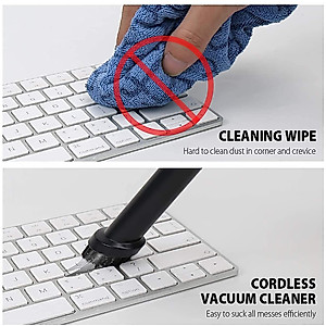 Honlibey New Cordless Mini Computer Vacuum, Portable Vacuum Cleaner Car Vacuum Dust Kit - Cleaning Dust, Hairs, Crumbs, Scraps, Ash for Laptop, Keyboard, Computer,Car, Pet House, Sewing Machine