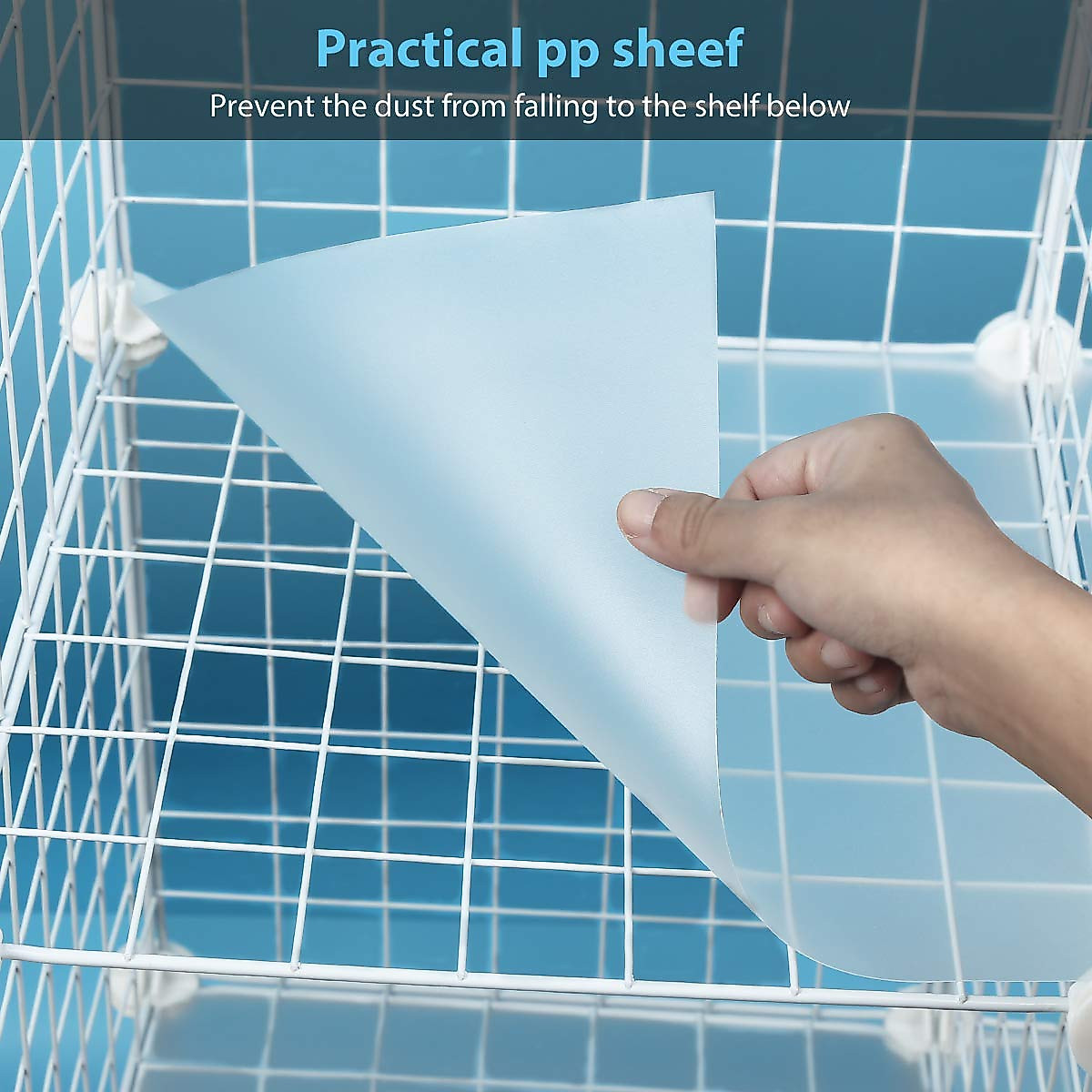 TomCare Cube Storage 6-Cube Metal Wire Cube Organizer Cube Shelves Storage Cubes Closet Organizer DIY Wire Bookshelves Storage Grids Modular Wire Cubes Bookcase for Bedroom Home Office, White