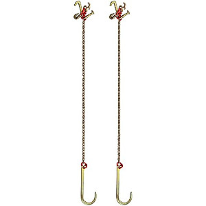 VEVOR J Hook Chain, 5/16 in x 10 ft Bridle Tow Chain, G80 Bridle Transport Chain, Alloy Steel Chain with 2 G70 J Hooks, 9260 Lbs Break Strength Tow Hooks for Trucks, J Hooks Towing Straps 2PCS