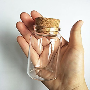 Luo House 3pcs 80ml Small Glass Bottles Vials Jars Glass with Cork Stopper Storage Bottle 80ml 47x70mm(1.85x2.75inch)