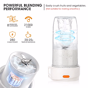 Aieve Mason Jar Blender, Personal Blender Portable Blender Cup for Wide Mouth Mason Jar (Turns Wide Mouth Mason Jar into Rechargeable Blender)