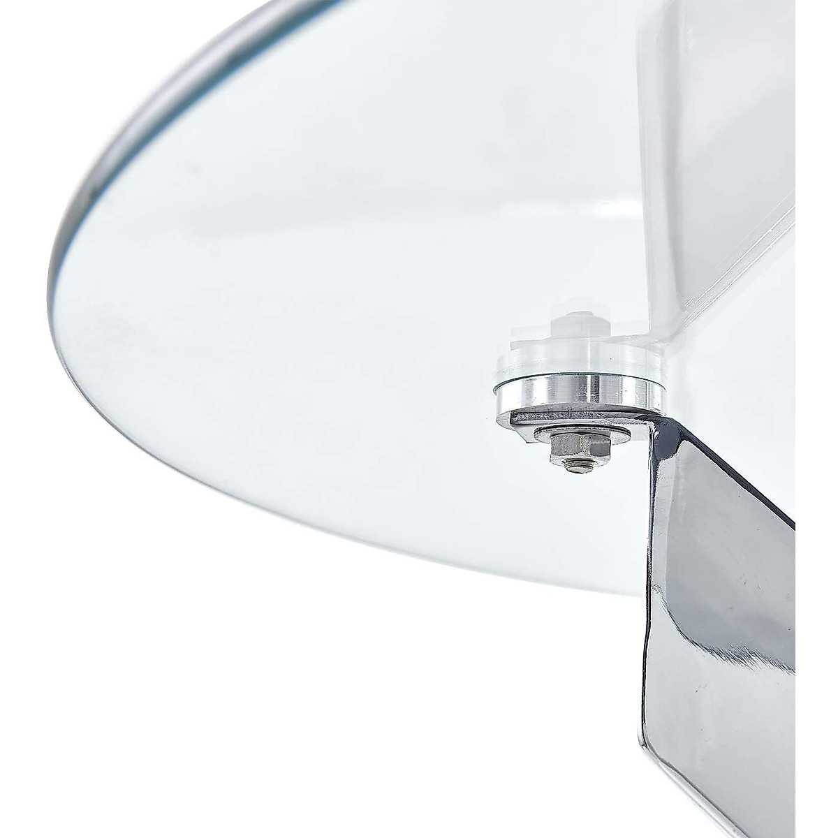 NIERN Round Tempered Glass Dining Table Set for 4, 5-Piece Modern Kitchen Table Set with 4 High-Back Upholstered Chairs for Kitchen Dining Room (Silver Table with White Chairs)