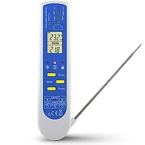 Metris Instruments Food Cooking Meat Thermometer Digital Infrared Instant Read with Probe for Kitchen, Outside Grill, BBQ Smoker, Model TCT303F-NSF NSF Approved