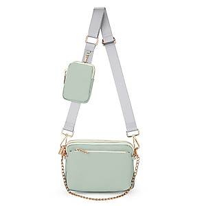 UTO Small Crossbody Bags for Women 3 in 1 Trendy Belt Purse Fashion Designer Mini Cute Sling Fanny Chest Pack Green