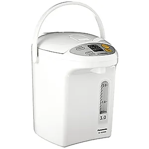 Panasonic RA41660 Electric Thermo Pot Water Boiler Dispenser NC-EG3000, Slow-Drip Mode for Coffee, Ideal for Tea, Hot Cocoa, Soups and Baby Food, Four TEM, 3.2 quarts, White