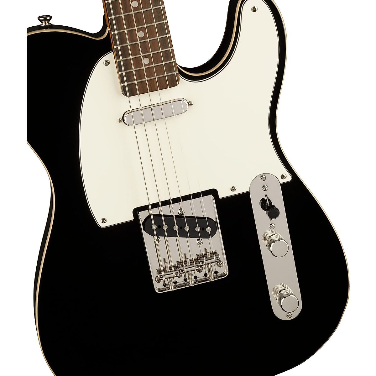 Squier Classic Vibe Baritone Custom Telecaster Electric Guitar, with 2-Year Warranty, Black, Laurel Fingerboard