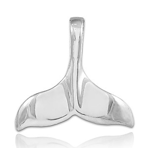 925 Sterling Silver Dolphin Whale Tail Pendant