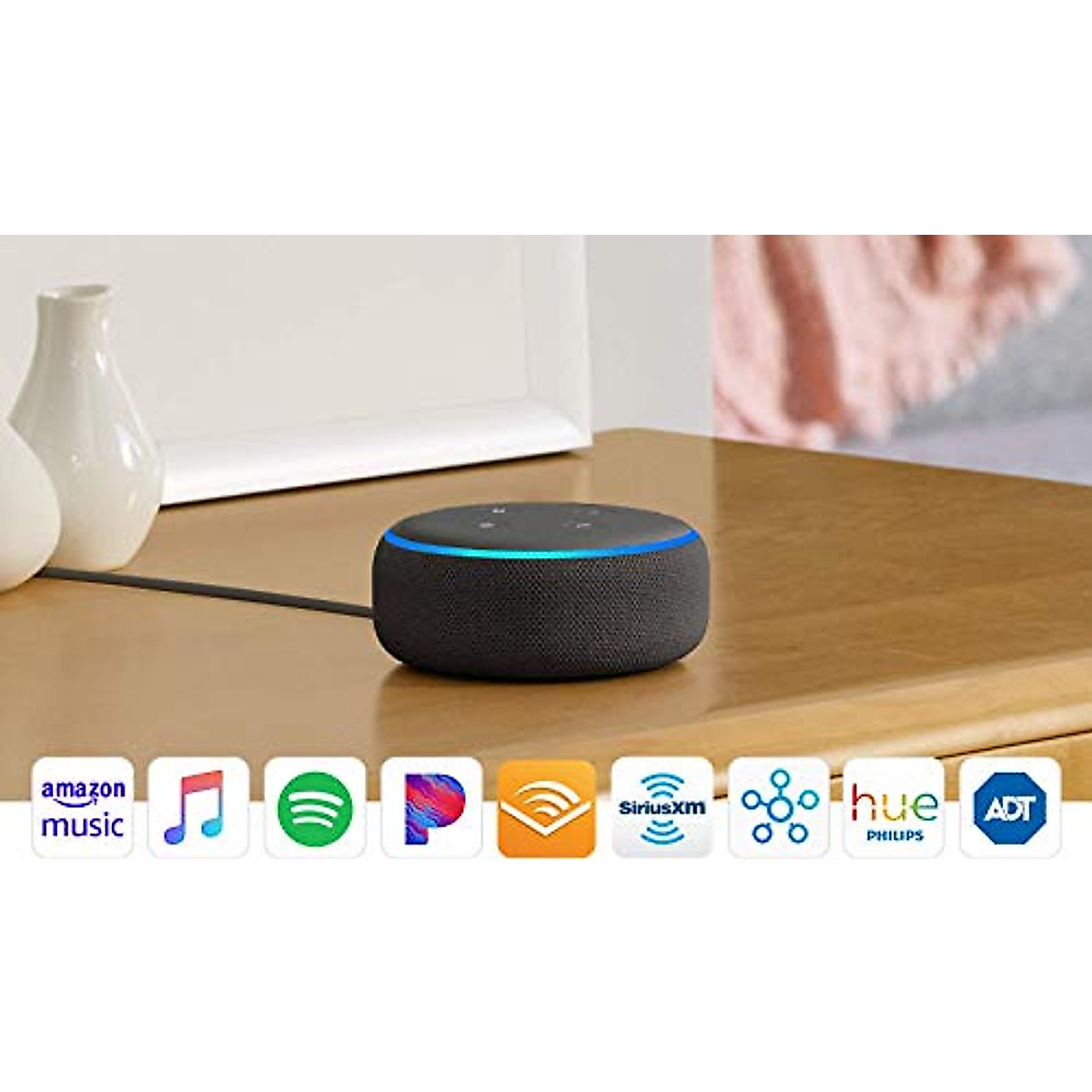 Certified Refurbished Echo Dot (3rd Gen) - Smart speaker with Alexa - Charcoal
