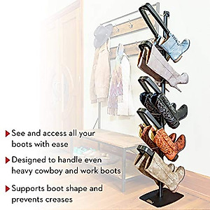 Boot Butler Standing Boot Rack – As Seen On Rachael Ray – Clean Up Your Floor & Protect Your Boots – 5-Pair Boot Storage Organizer & Boot Shaper/Tree