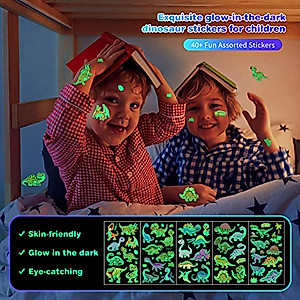 QearFun Kids Toddlers Bluetooth Headphones, Foldable 9 Colorful Led Lights Wireless Dinosaur Headphones with Mic & 3.5mm Jack, Boys Girls On-Ear Gaming Headset Gifts for PS4/Xbox One/Switch/PC/Tablet