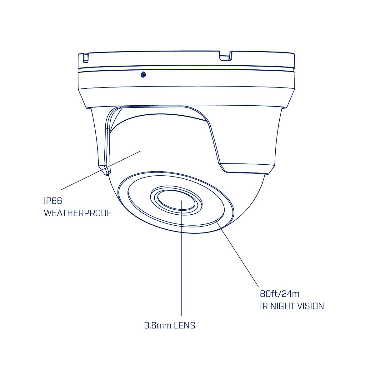 FLIR Digimerge ME363 Outdoor 4-in-1 Security Dome Camera, 4MP Quad HD Fixed MPX, 3.6mm, 80ft Night Vision, Works with HD-CVI/HD-TVI/AHD/Lorex, Flir MPX DVR, White (Camera Only)