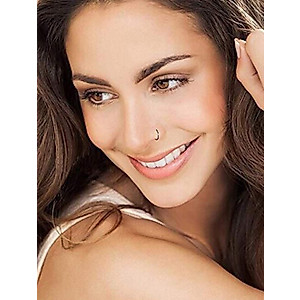 20G Stainless Steel Nose Rings 8mm Nose Cuff Piercing Jewelry Hoop for Faux Lip Septum Boby Piercing (6 pcs)