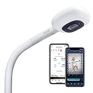 Nanit Plus - Smart Baby Monitor and Floor Stand: Camera with HD Video & Audio - Sleep Tracking - Night Vision - Temperature & Humidity Sensors and Two-Way Audio