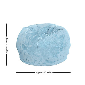 Flash Furniture Dillon Small Teal Furry Bean Bag Chair for Kids and Teens