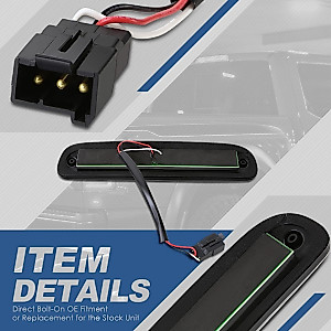 Auto Dynasty Dual Row LED Center High Mount Stop Lamp Third Brake Cargo Light for Ford F250 F350 Super Duty 99-16 | Ranger 93-11, Explorer Sport Trac 01-05 | Mazda B-Series 94-10, Black Housing, Smoke