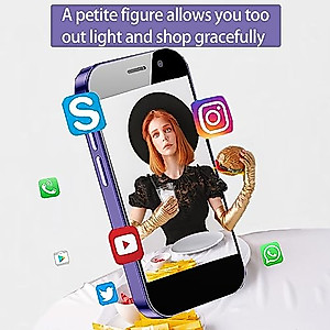 Hipipooo XS14Pro Mini 3G Smartphone 3.0 Inch Quad Core Dual Sim 2GB RAM 16GB ROM Sim 2600mAh Unlocked Card Android Small Mobile Phone Student Pocket Cellphone (Purple)