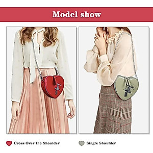 Oweisong Women Red Heart Purse Cute Black Heart Shaped Crossbody Bag Mini Ladies Chain Clutch Shoulder Handbags