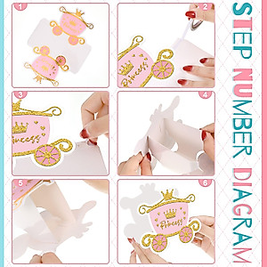 6 Pcs Princess Party Decorations Princess Carriage Centerpiece Princess Party Flower Treat Boxes Centerpiece Candy Boxes for Birthday Baby Shower Wedding Engagement Party Goodie Box