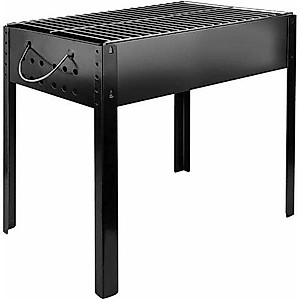 LANTRO JS Folding Portable Barbecue Charcoal Grill,Barbecue Desk Tabletop Outdoor Stainless Steel Smoker BBQ for Outdoor Cooking Camping Picnics Beach(20.47"x13.39"x19.25")
