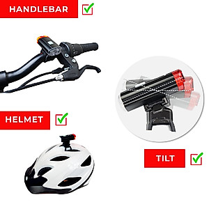 Greerride Rechargeable Bike Helmet Light - Bike Helmet Lights for Night Riding, Bicycle Helmet Light and Safety Cycling Helmet Light for Bike Helmet with Flashing and Steady Modes